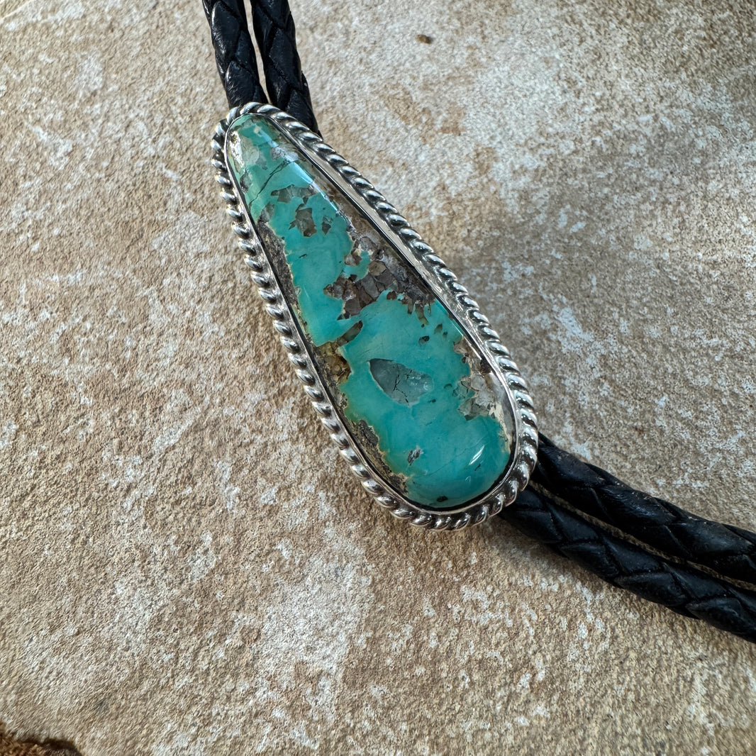 Sterling Silver Bolo Ties w/ Turquoise / Inlaid Stones Native Ameican ...