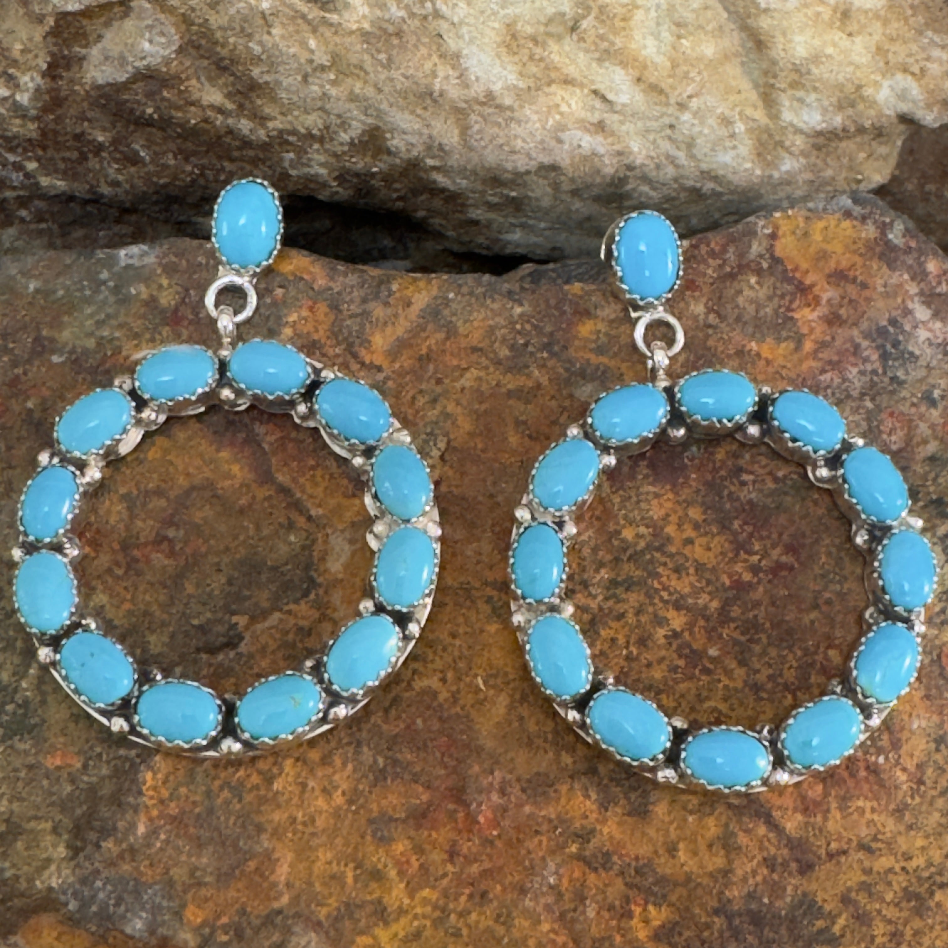 Sleeping Beauty Turquoise Sterling Silver Earrings by Pearlene Spencer ...
