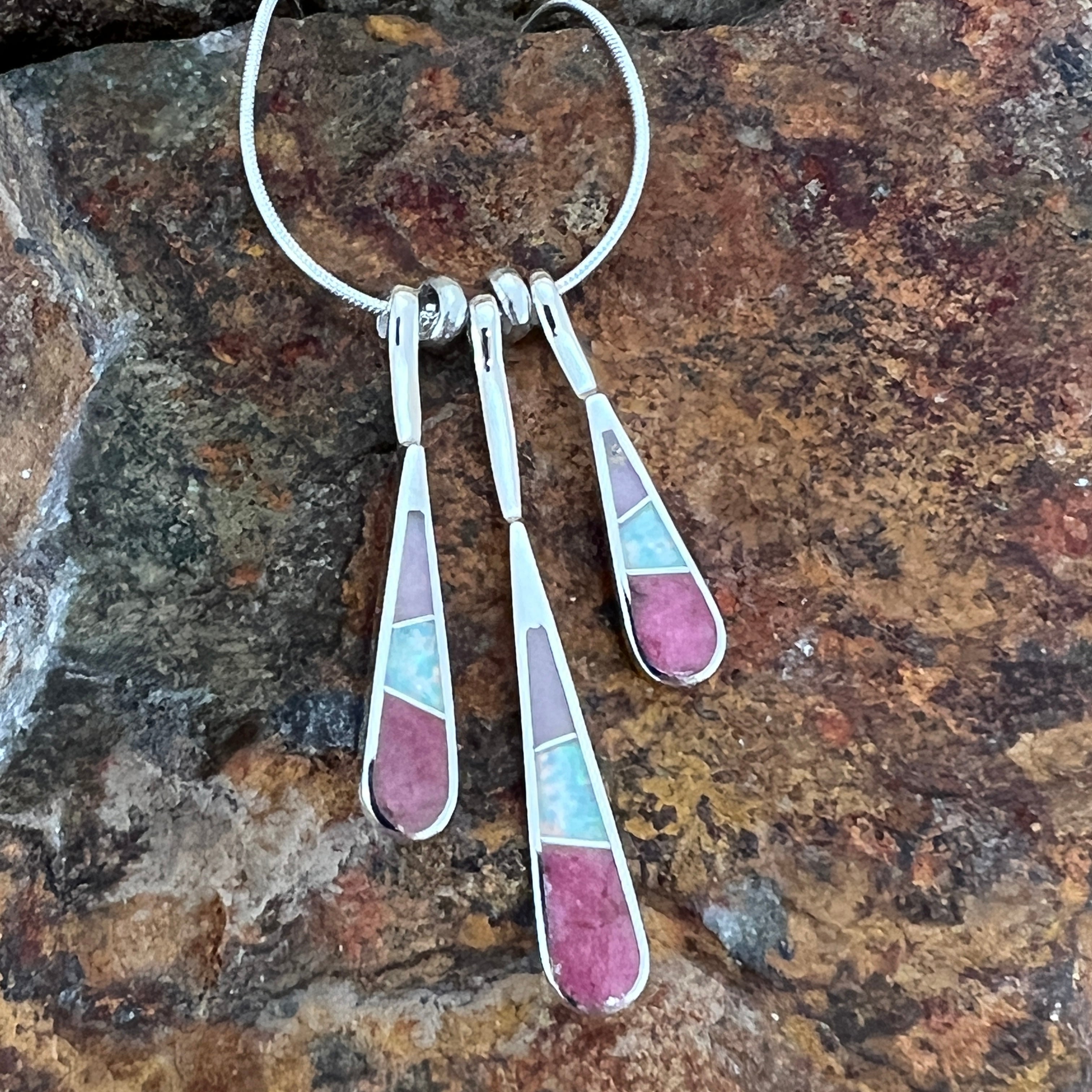 David Rosales Make Me Blush Inlaid Sterling Silver Necklace – Black ...